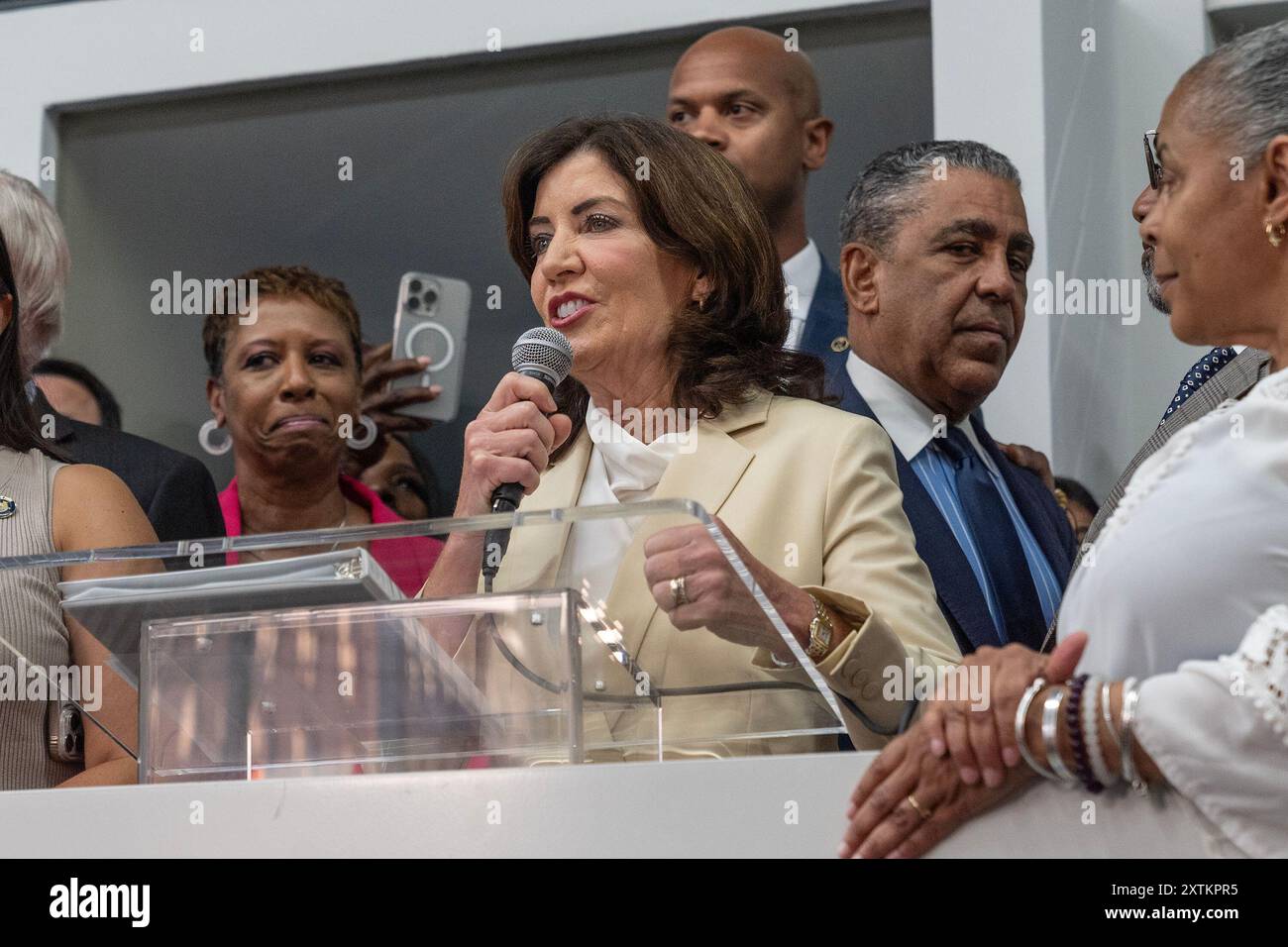 Governor Kathy Hochul speaks at a rally in support of Kamala Harris for ...