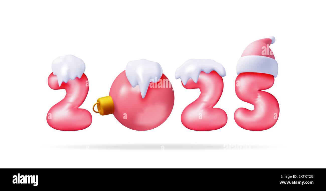 3d red balloon 2025 new year symbol Stock Vector Image & Art - Alamy