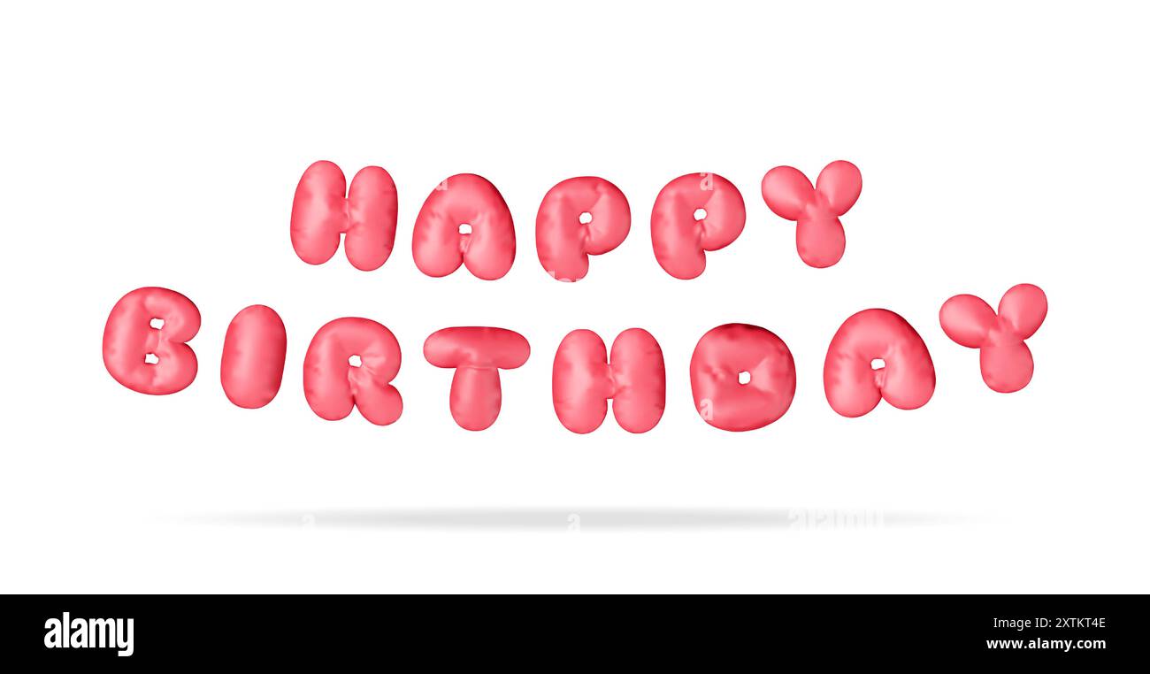 3d red balloon text of happy birthday isolated Stock Vector Image & Art ...