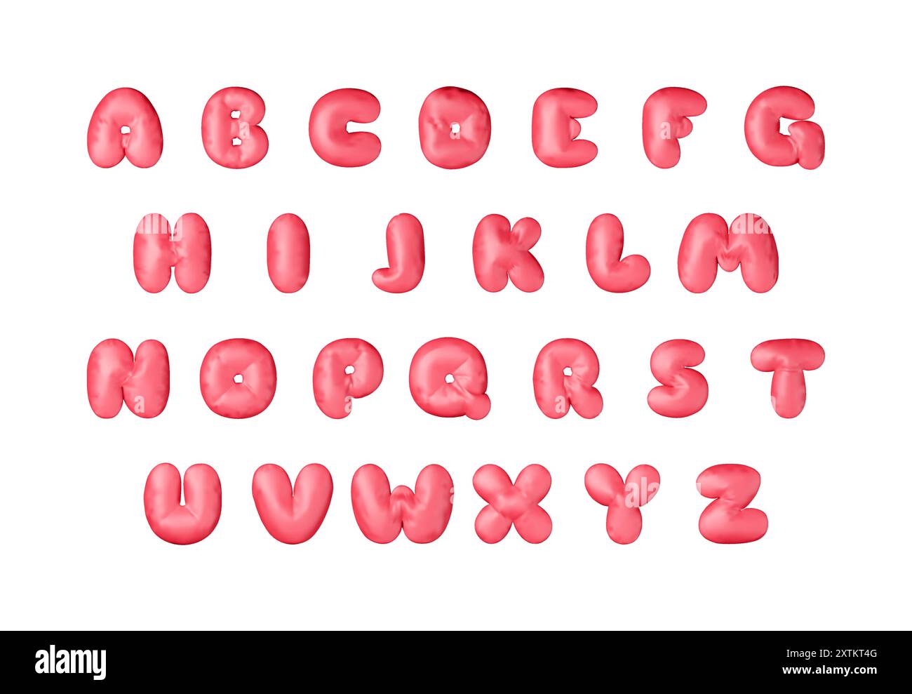 3d red alphabet balloon set isolated on white Stock Vector Image & Art ...