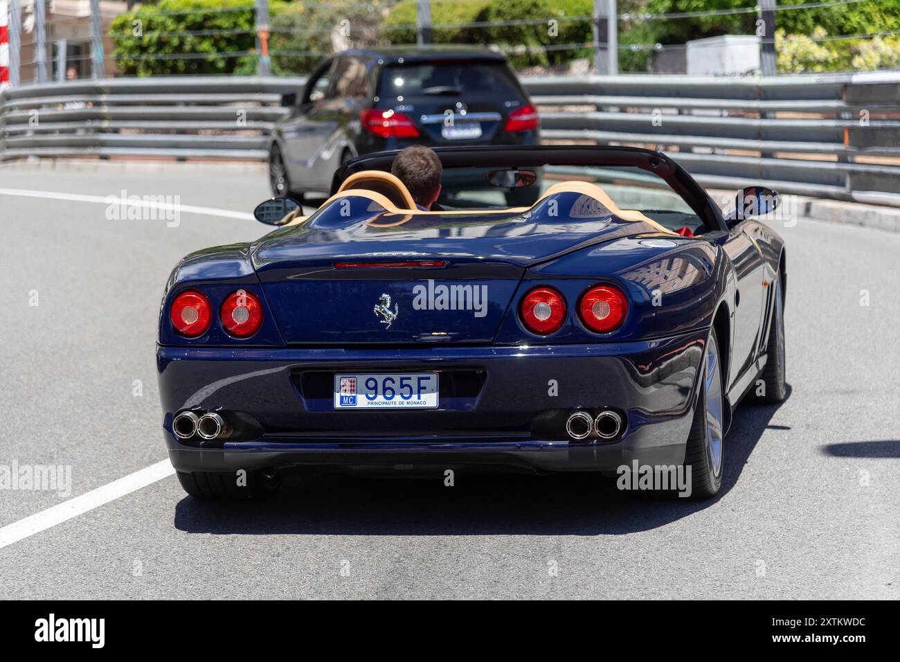 Monte Carlo, Monaco - View on a blue Ferrari 550 Barchetta Pininfarina ...