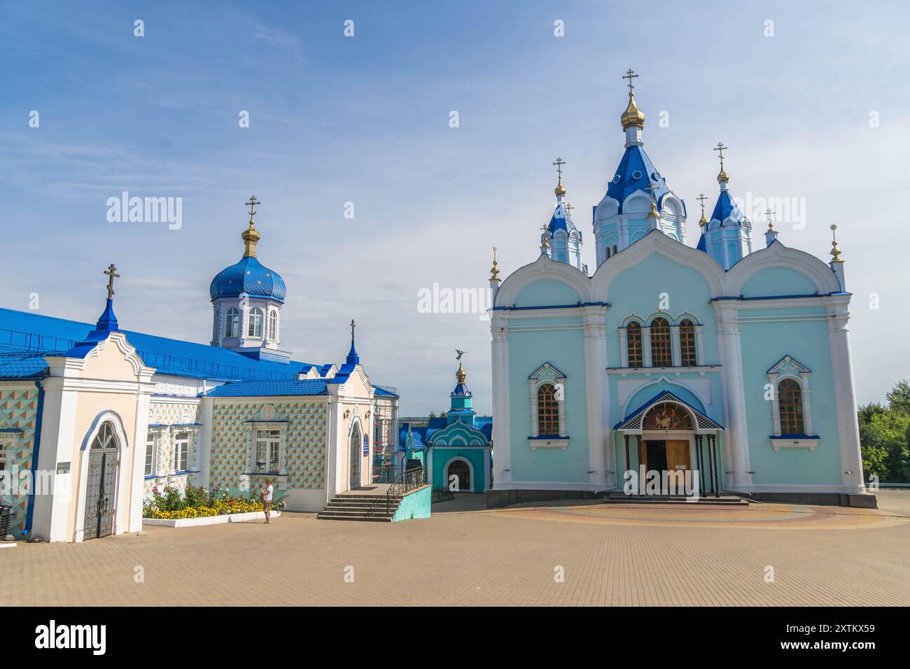 The inner yard of Korennaya Pustyn monastery at Kursk region, Russia ...