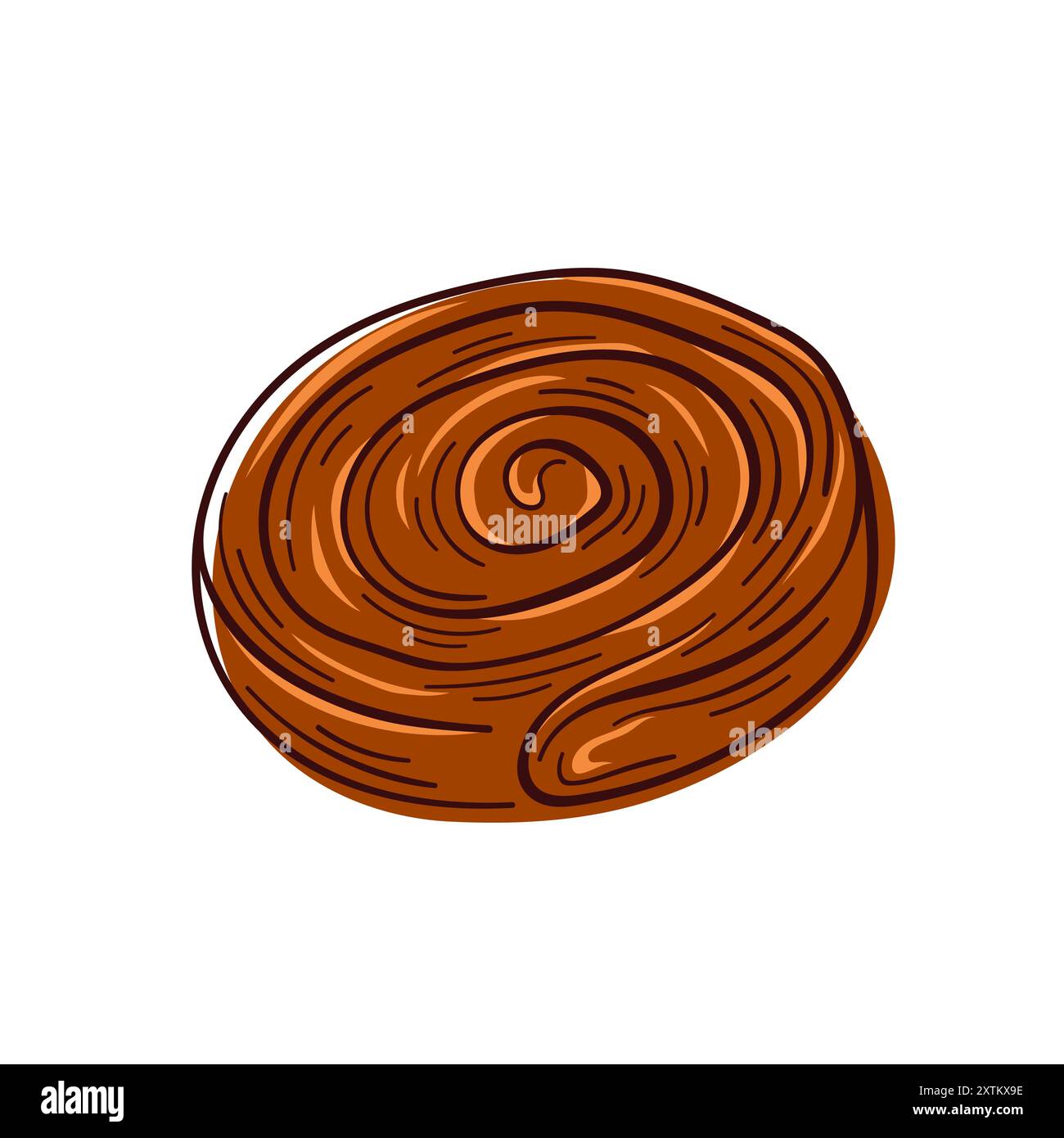 Delicious cinnamon roll in line art style. A sweet and tasty treat for ...