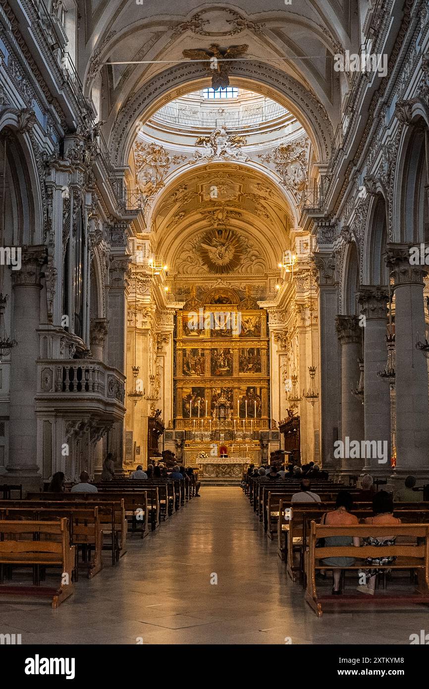 Modica, Italy. Interior of the Cathedral of San Giorgio in Modica ...