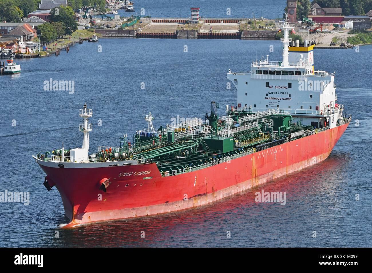 Chemical / Oil Products Tanker SONGA COSMOS passing the Kiel Canal ...