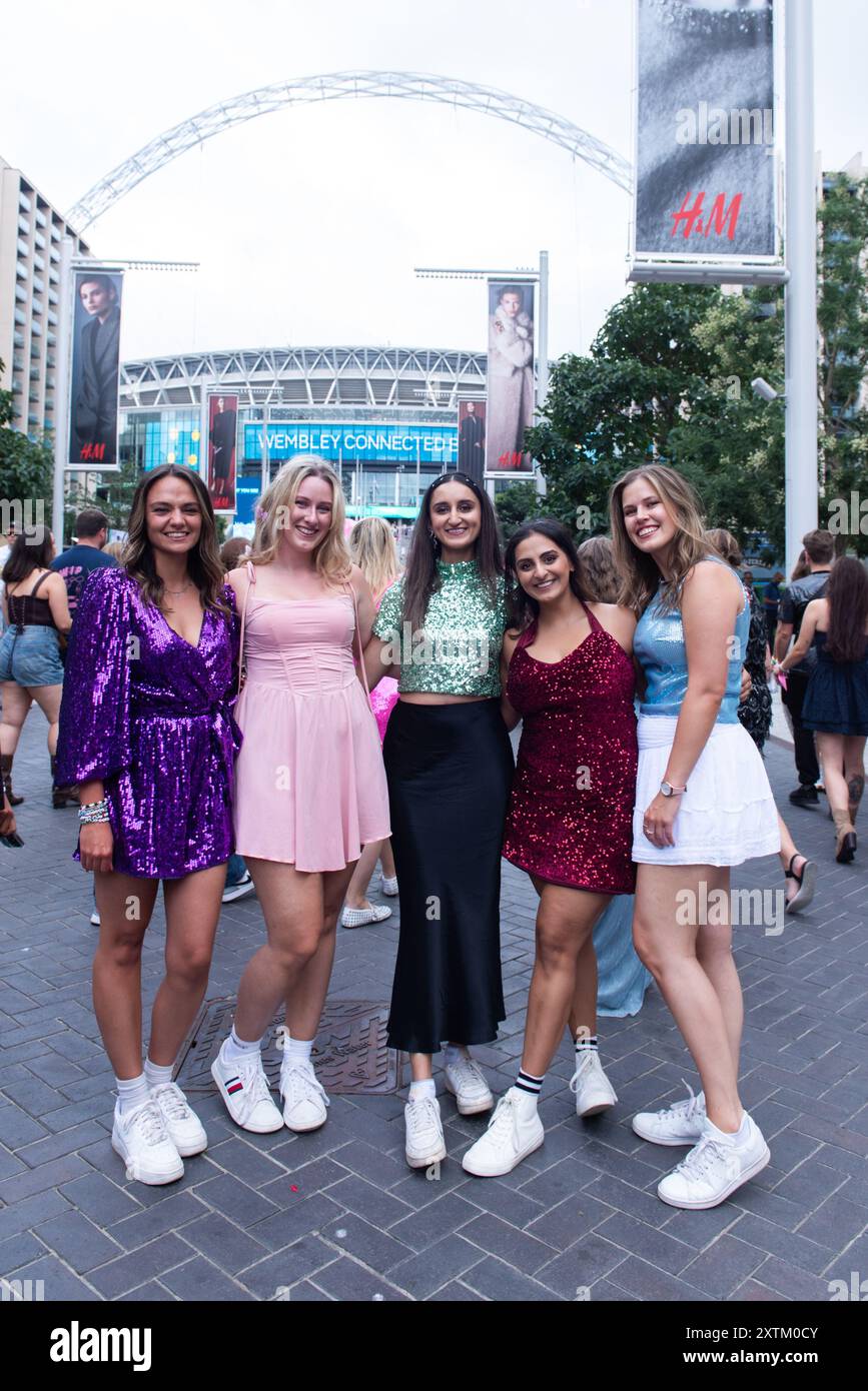 London, 15th August 2024, Swifties Amy, Becca, Rameen, Nikita and ...