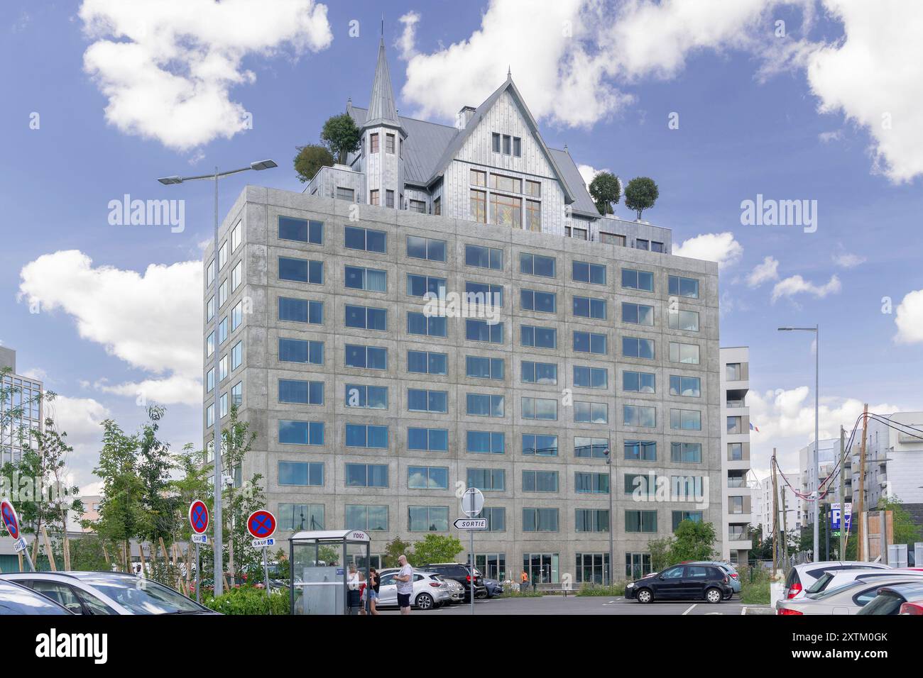Metz, France - View of the Starck Hotel built in the Amphitheater ...