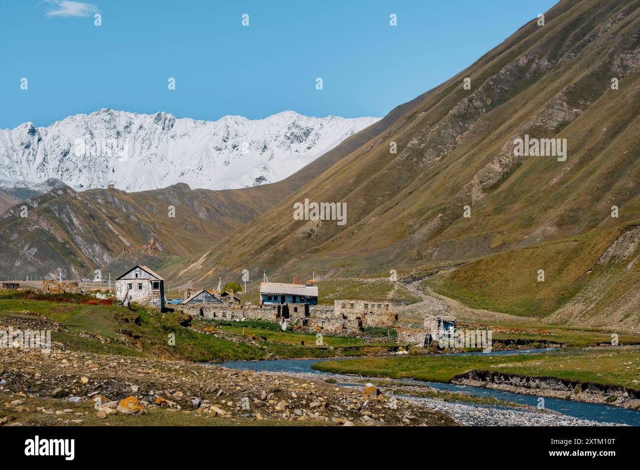 The almost abandoned village of Ketrisi in the Truso Gorge located in ...