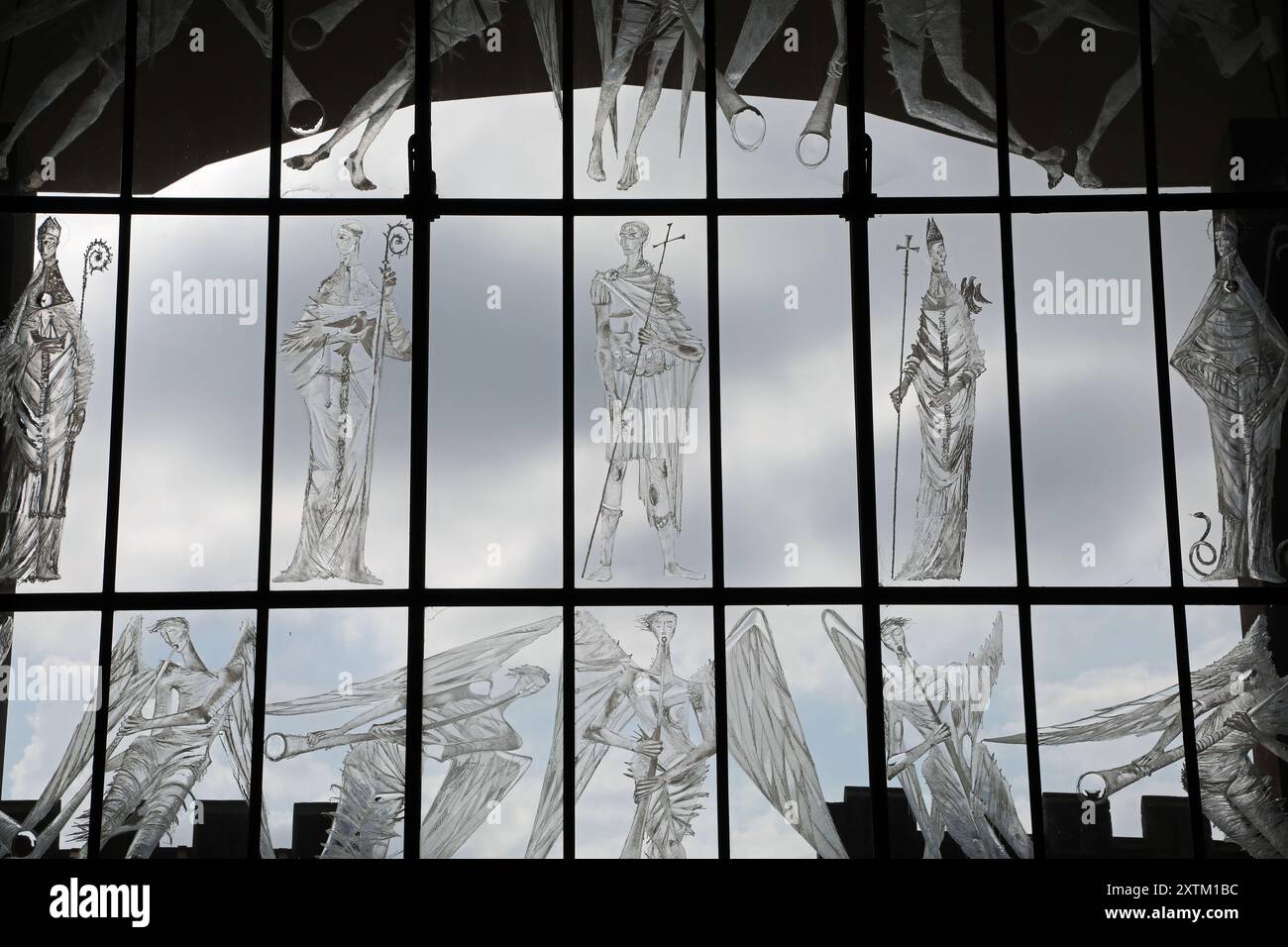 Screen of Saints and Angels at Coventry Cathedral by John Hutton Stock ...