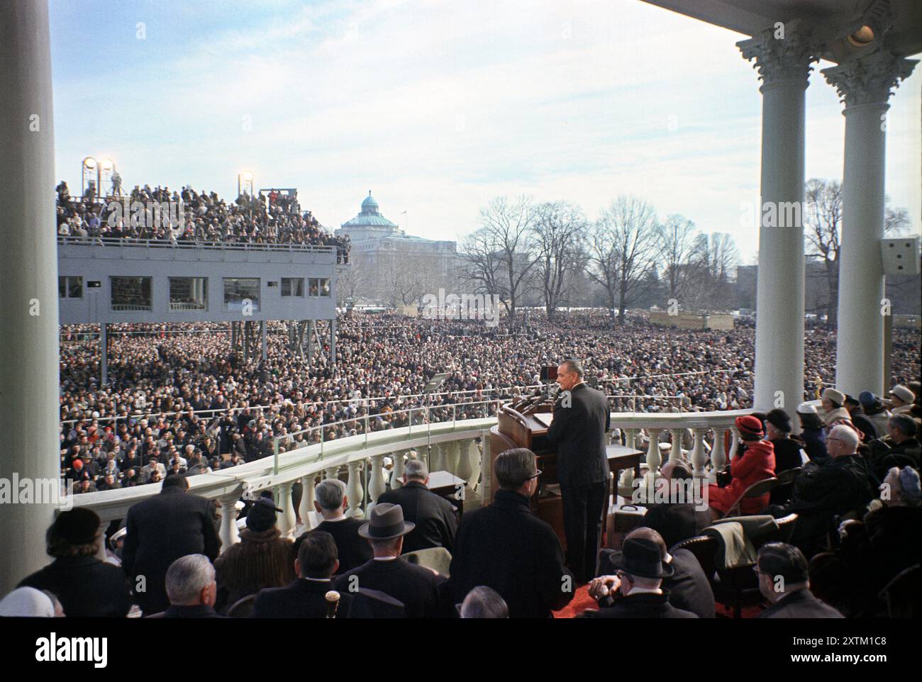U.S. President Lyndon Johnson delivering his inaugural address, U.S ...