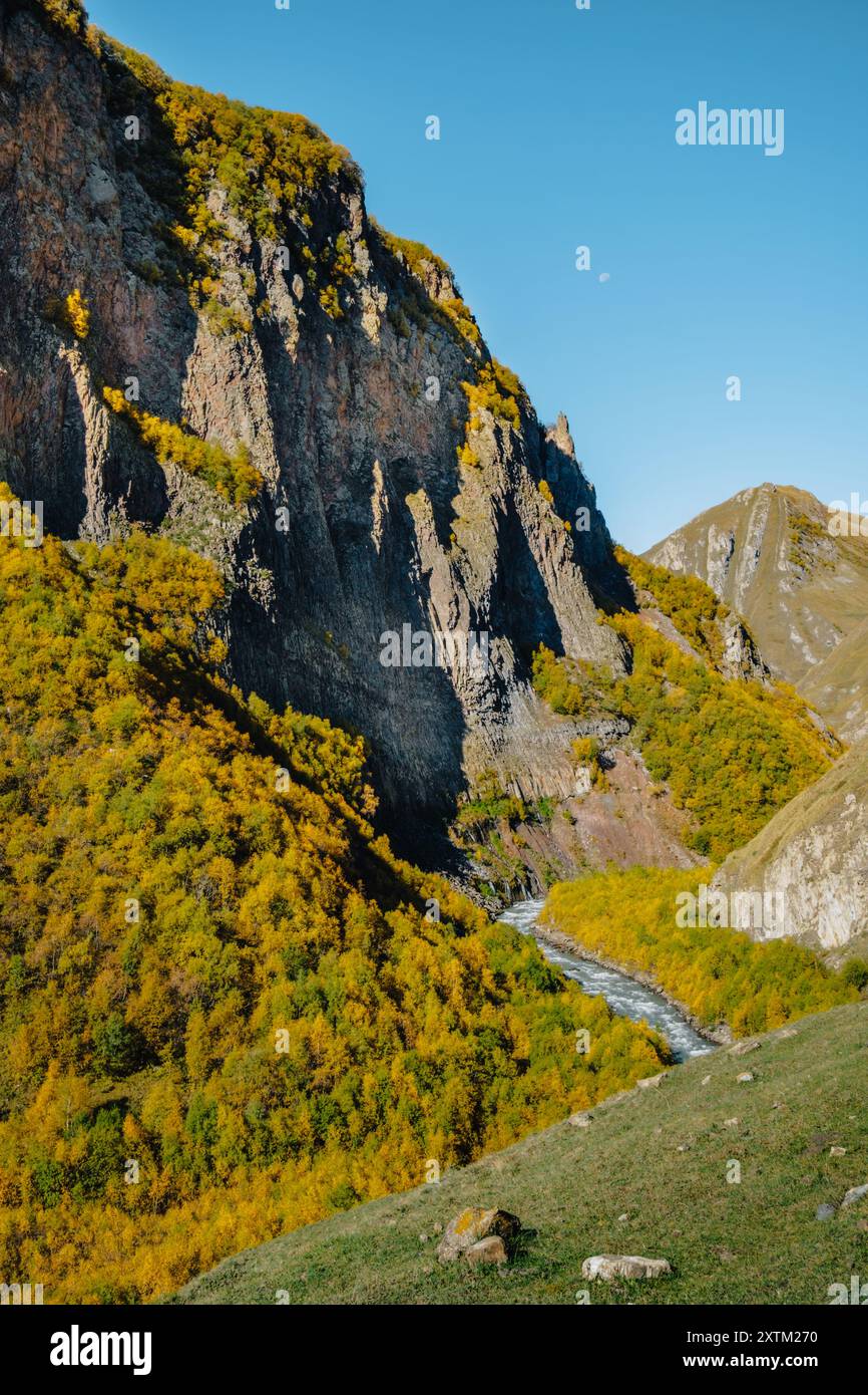 The Terek river gorge at the beginning of the Truso Gorge hike in the ...
