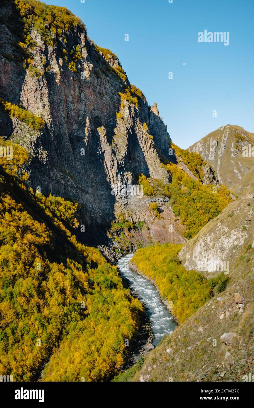The Terek river gorge at the beginning of the Truso Gorge hike in the ...