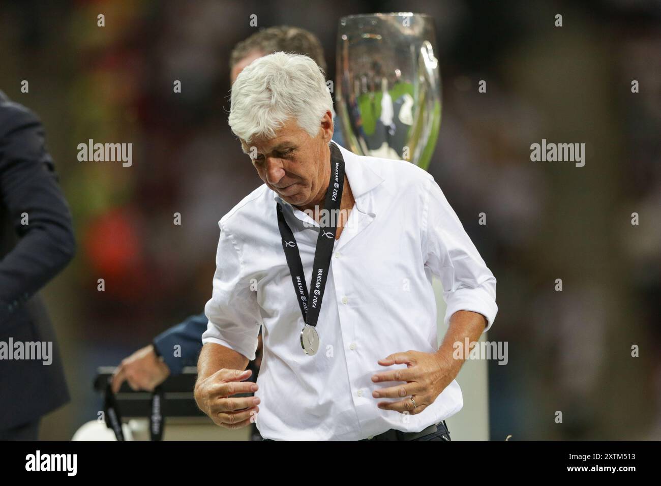 Gian Piero Gasperini coach of Atalanta BC seen during the ceremony ...