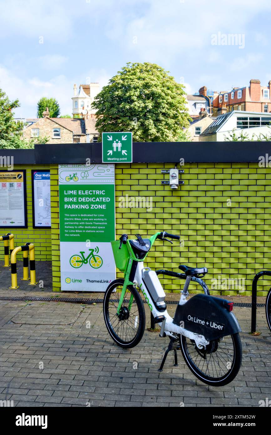 Lime Electric Bike Dedicated Parking Zone, West Hampstead Thameslink Station, Borough Of Camden ...
