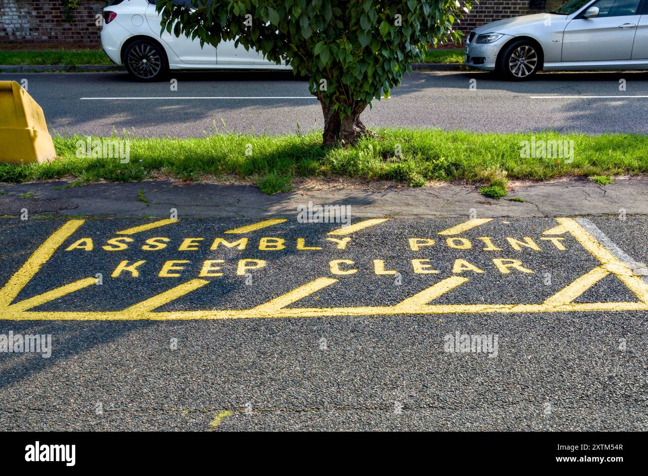 Yellow Painted Box In Car Park As Assembly Point To Keep Clear ...