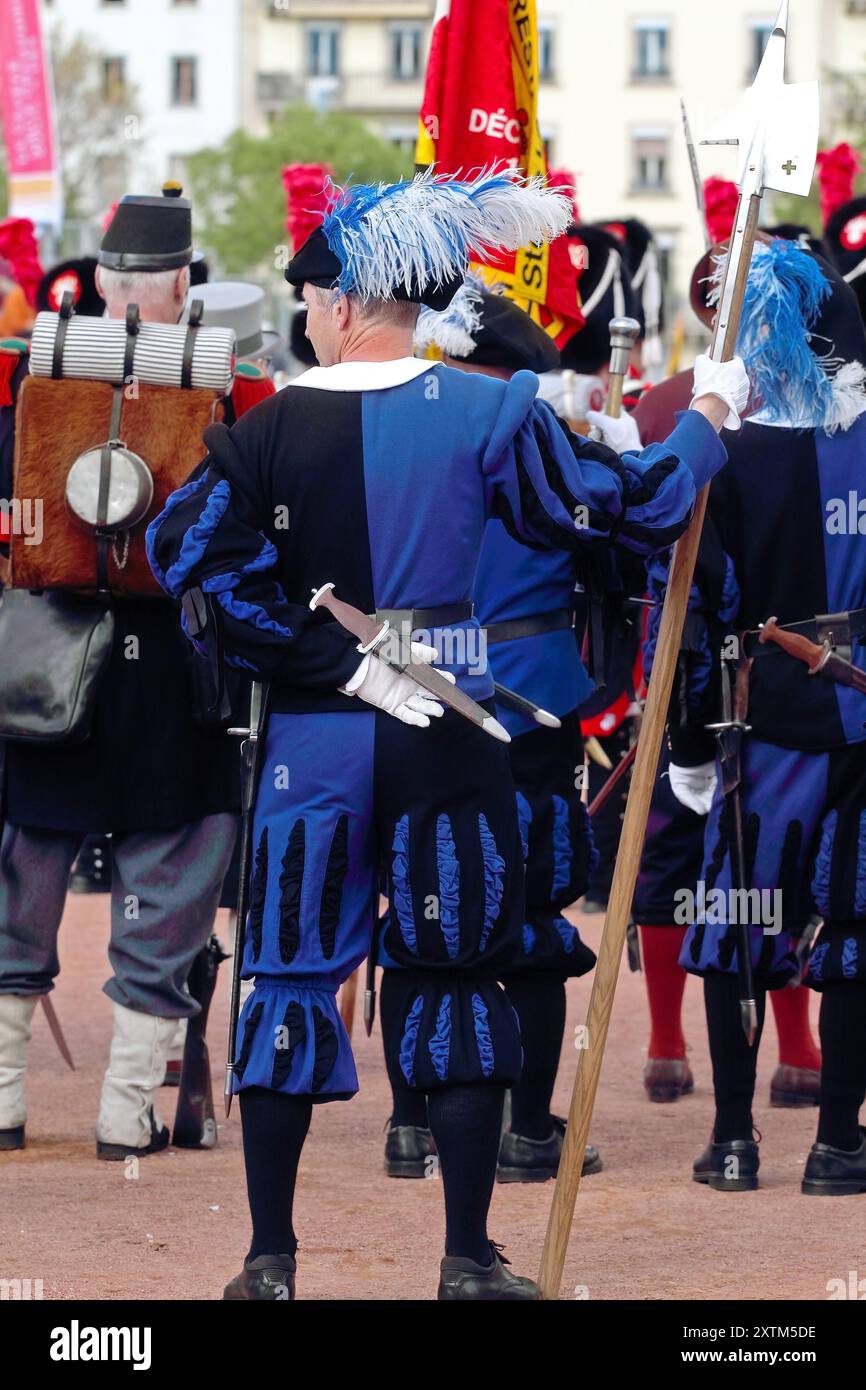 GENEVA; SWITZERLAND-May 04, 2024: Participants of the Old Grenadiers ...