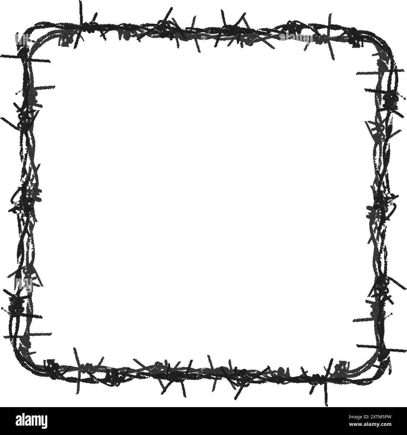 Barbed wire retro photocopy stipple vector illustration Stock Vector ...