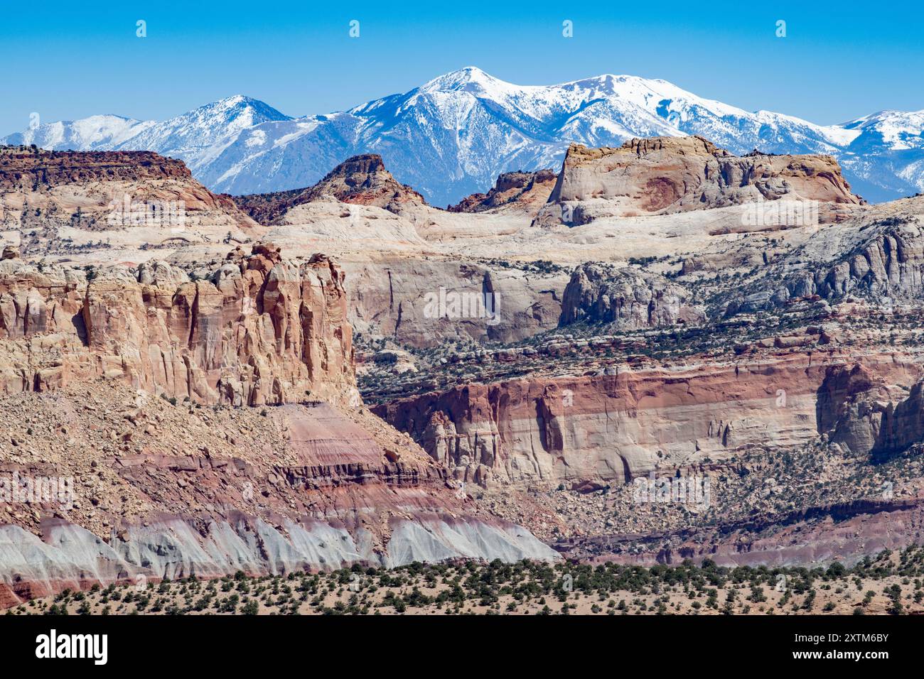 The Henry Mountains and Waterpocket Fold from the Fremont Gorge Trail ...