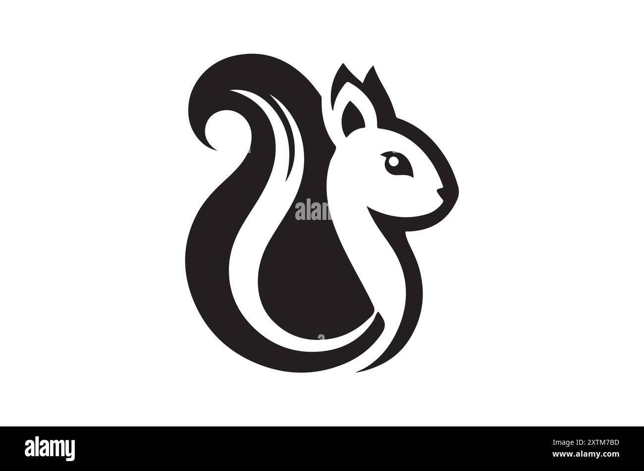 Vector squirrel silhouette side view for logos, emblems, badges, labels ...