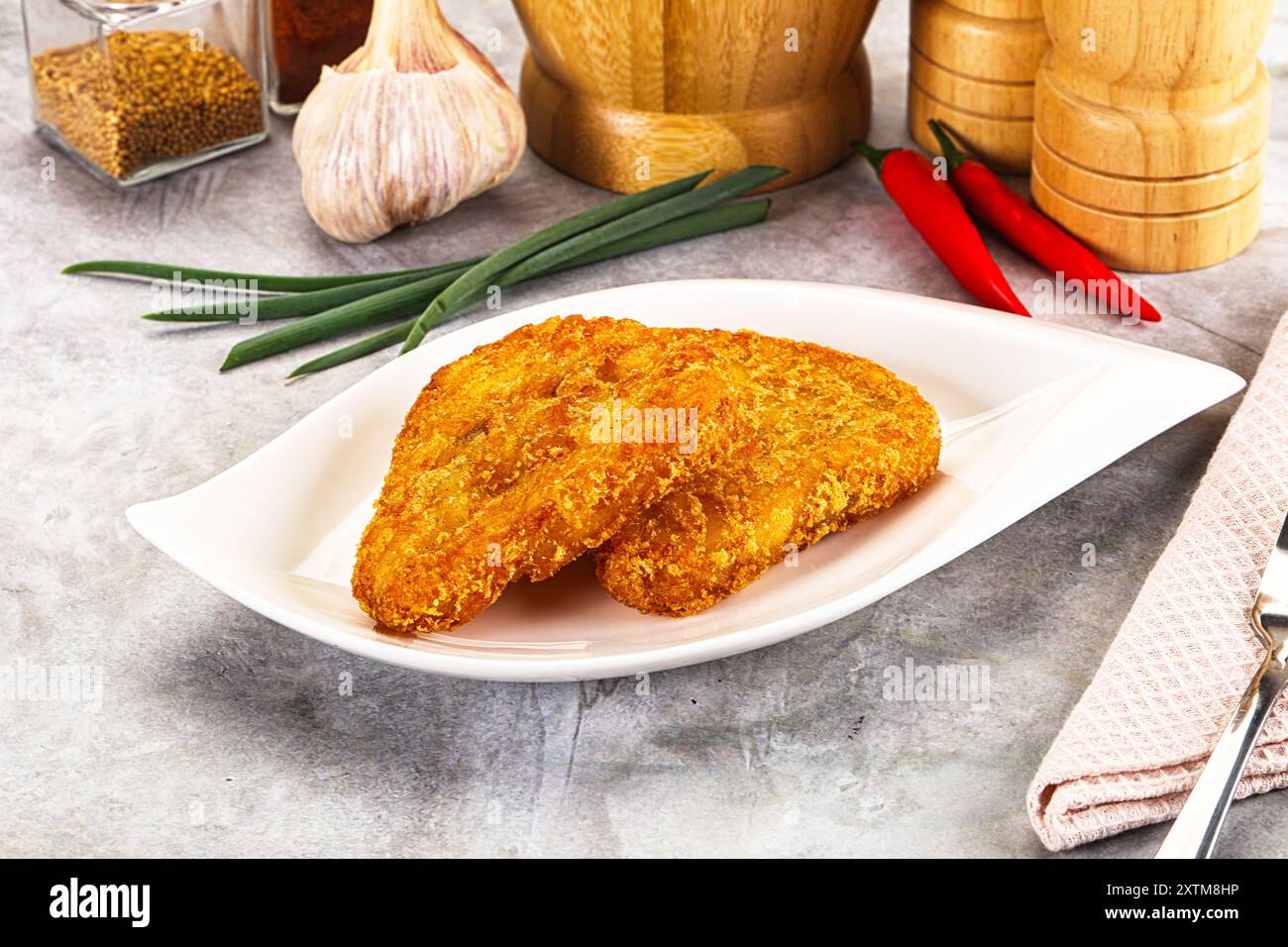 Fried potato hash brown snack for breakfast Stock Photo - Alamy
