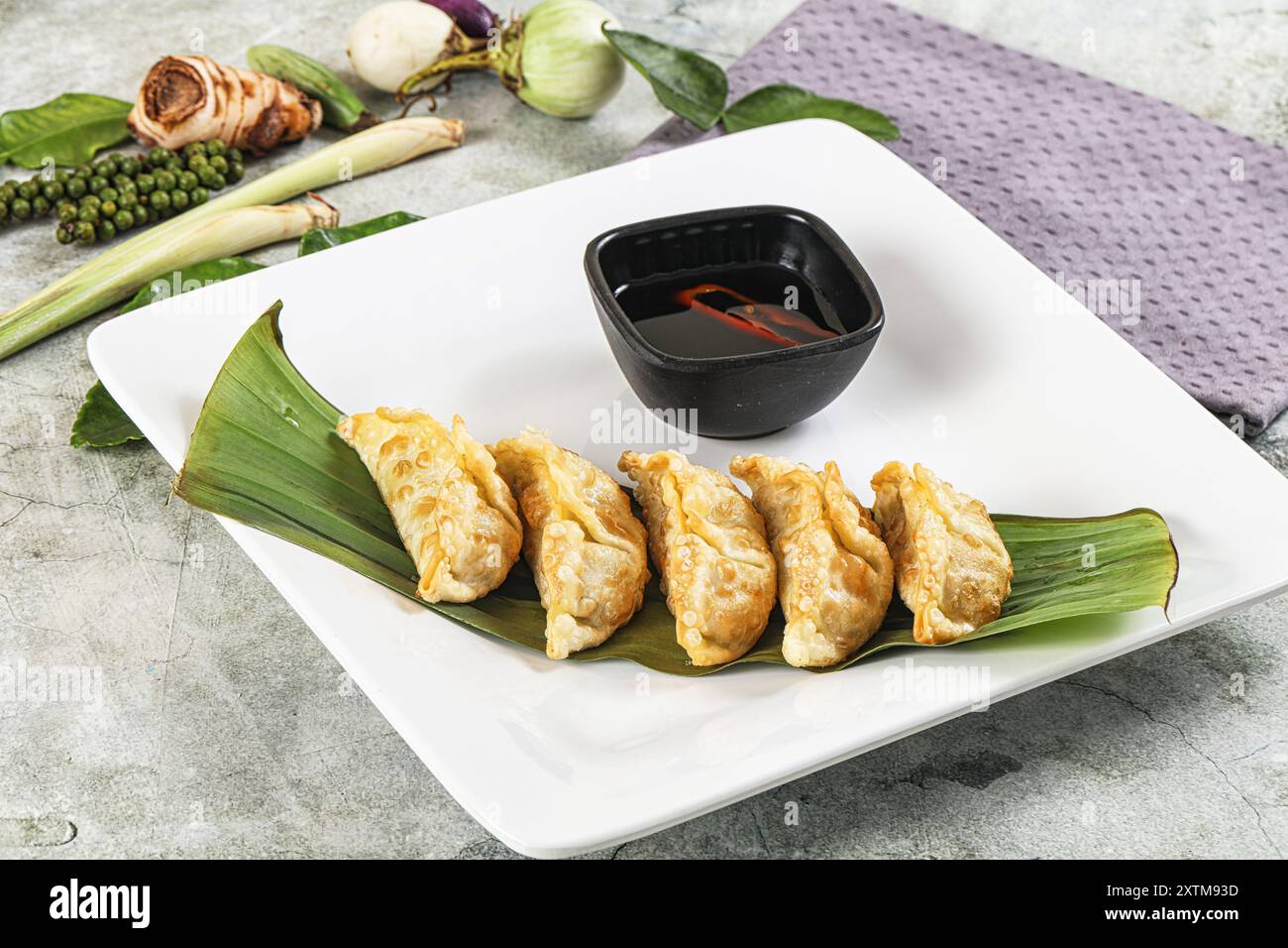 Japanese cuisine - stuffed dumplings gyoza with prawn or meat Stock ...