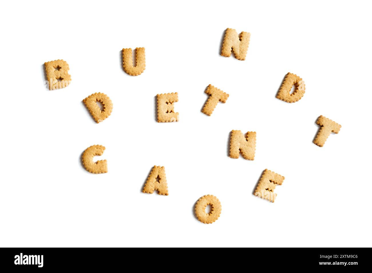 alphabet made from cookies in discord on a white background ...