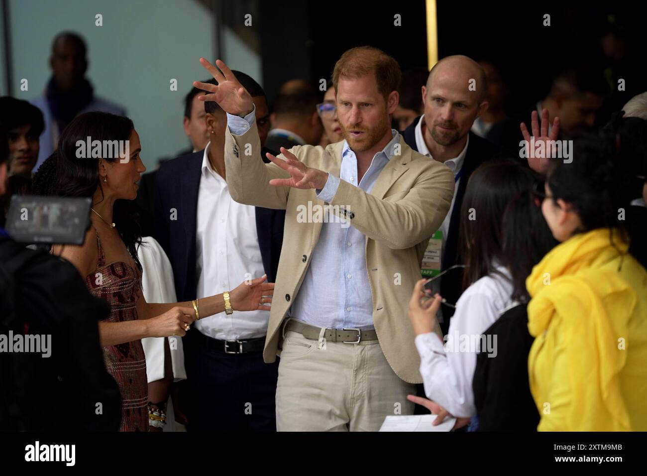 Prince Harry and Meghan attend a welcoming ceremony at the Delia Zapata ...