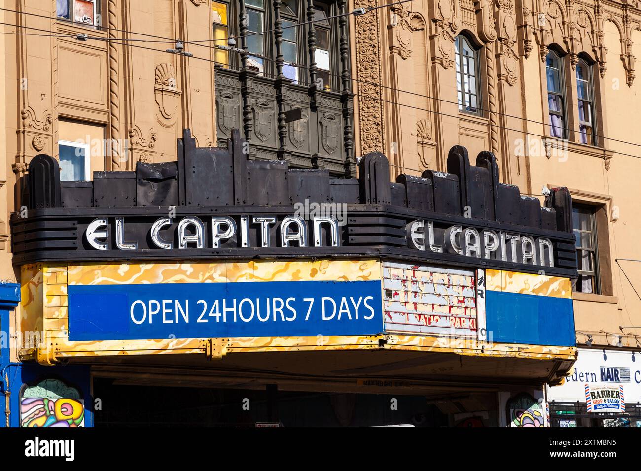 The El Capitan theater sign in San Francisco Stock Photo - Alamy