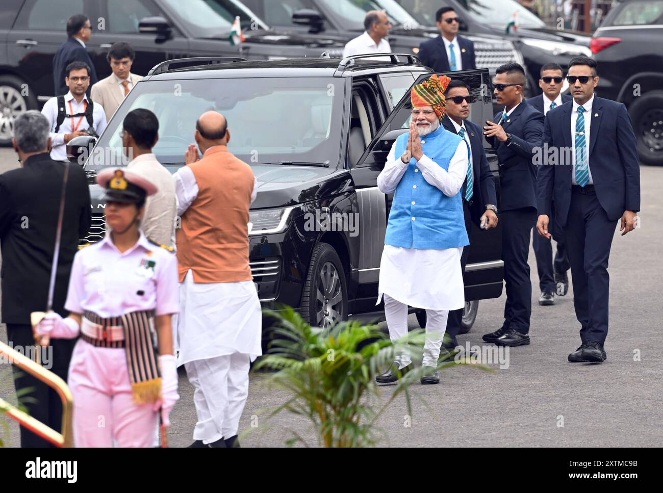 NEW DELHI, INDIA - AUGUST 15: Prime Minister Narendra Modi arrives at ...
