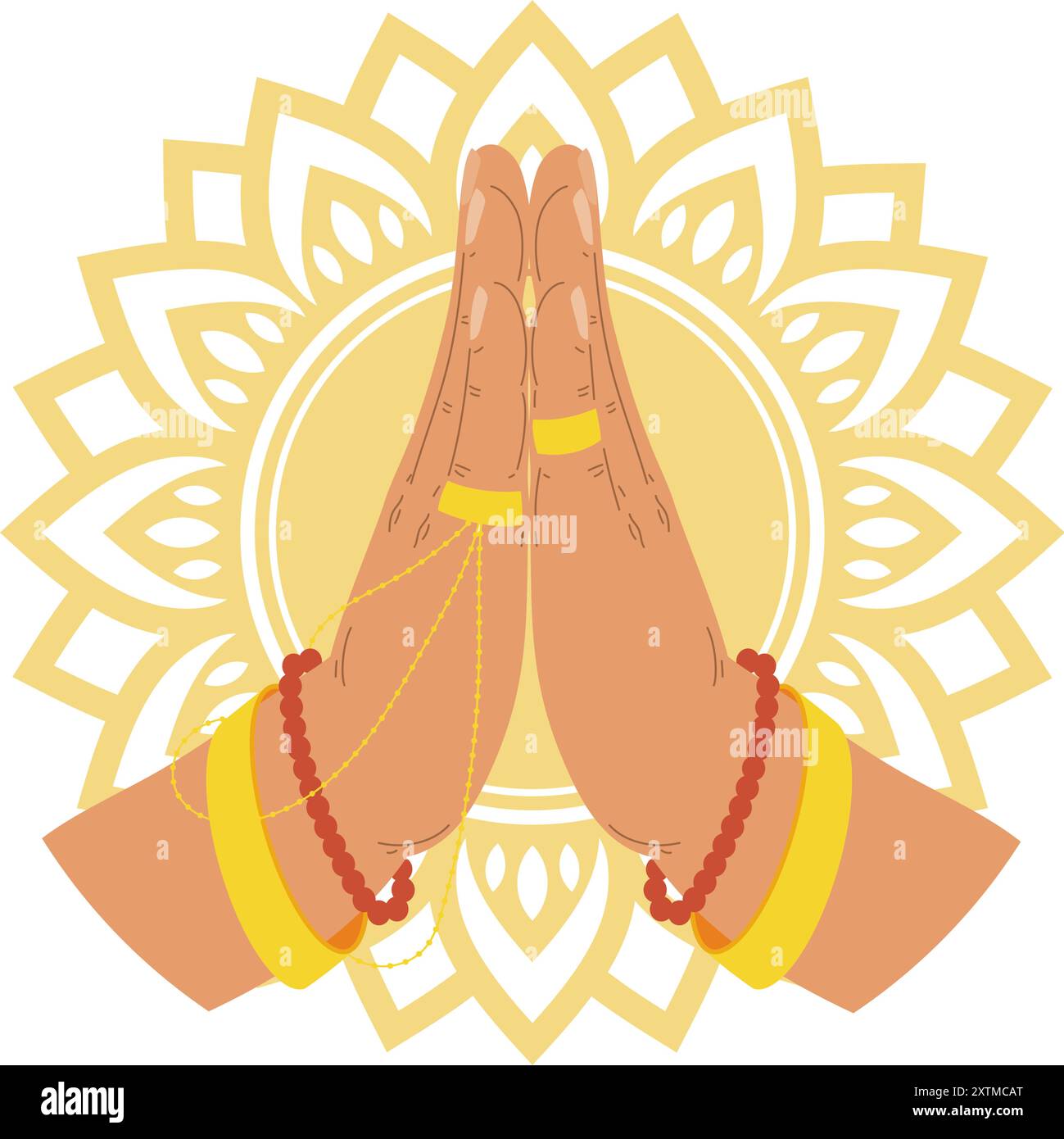 hands making namaste greeting Stock Vector Image & Art - Alamy