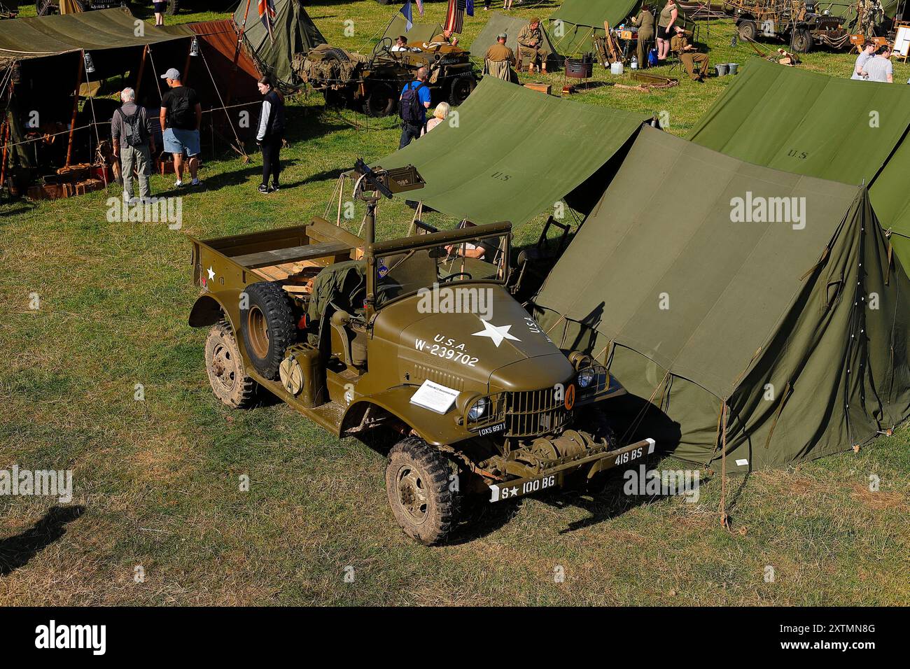 Military vehicles and reenactors at The Yorkshire Wartime Experience near Bradford,West ...