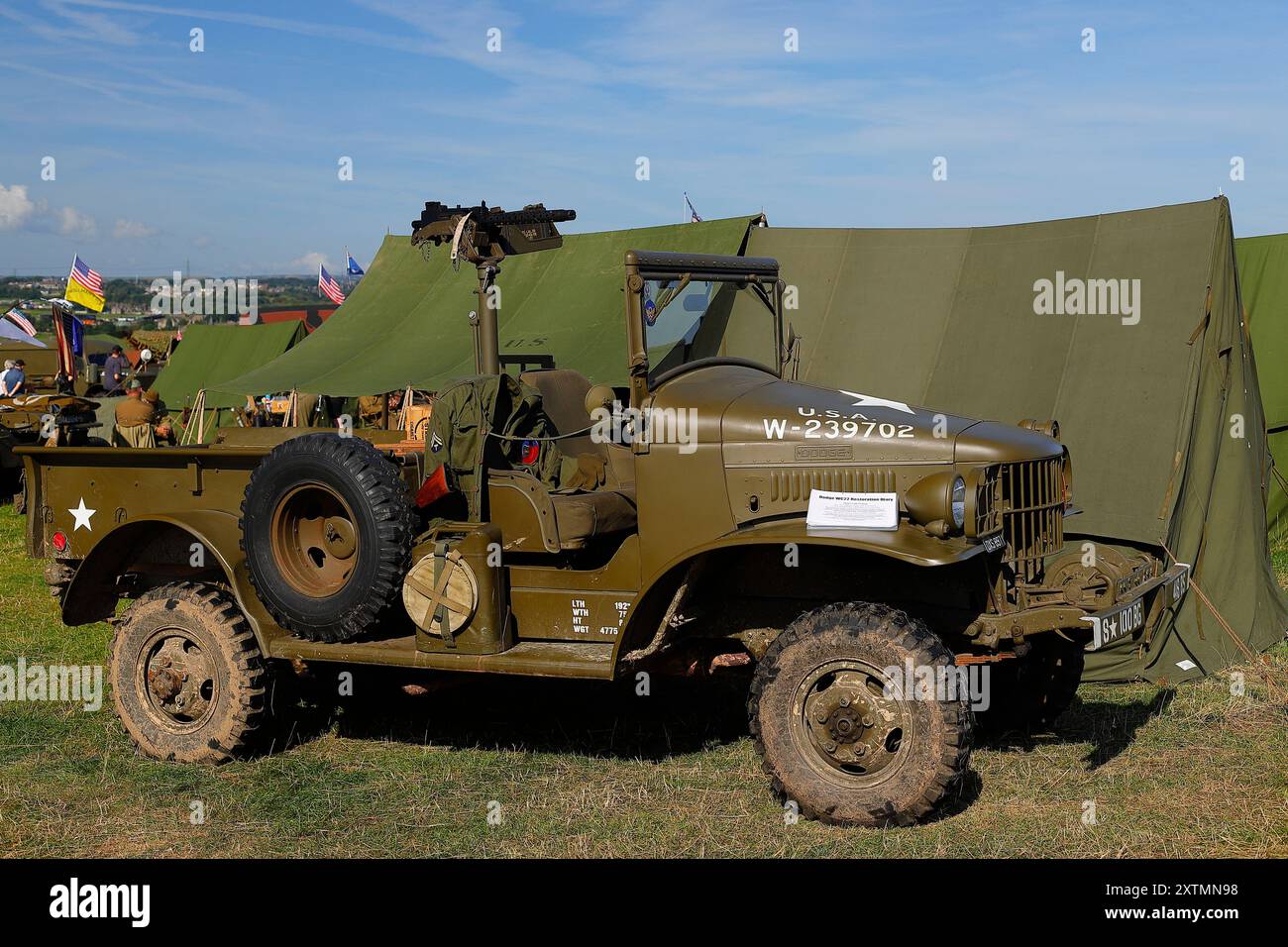 Military vehicles and reenactors at The Yorkshire Wartime Experience near Bradford,West ...