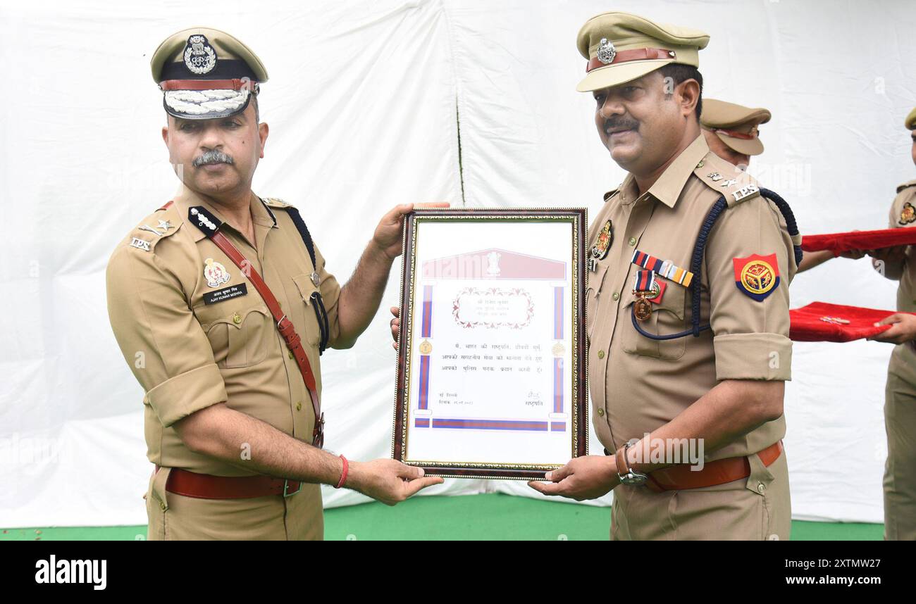 GHAZIABAD, INDIA - AUGUST 15: Ghaziabad Commissioner Ajay Kumar Mishra ...