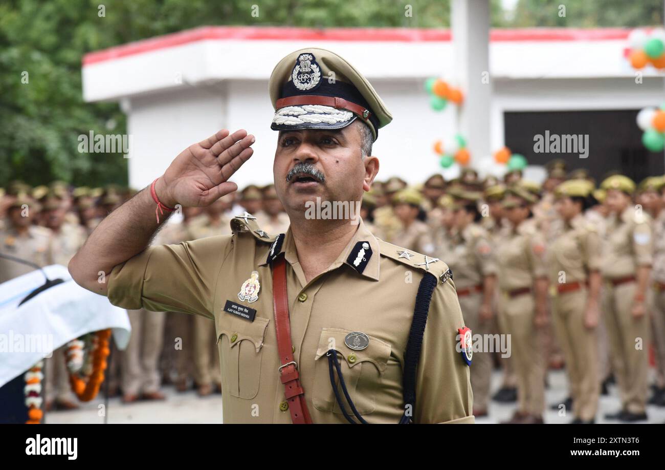 GHAZIABAD, INDIA - AUGUST 15: Ghaziabad Commissioner Ajay Kumar Mishra ...