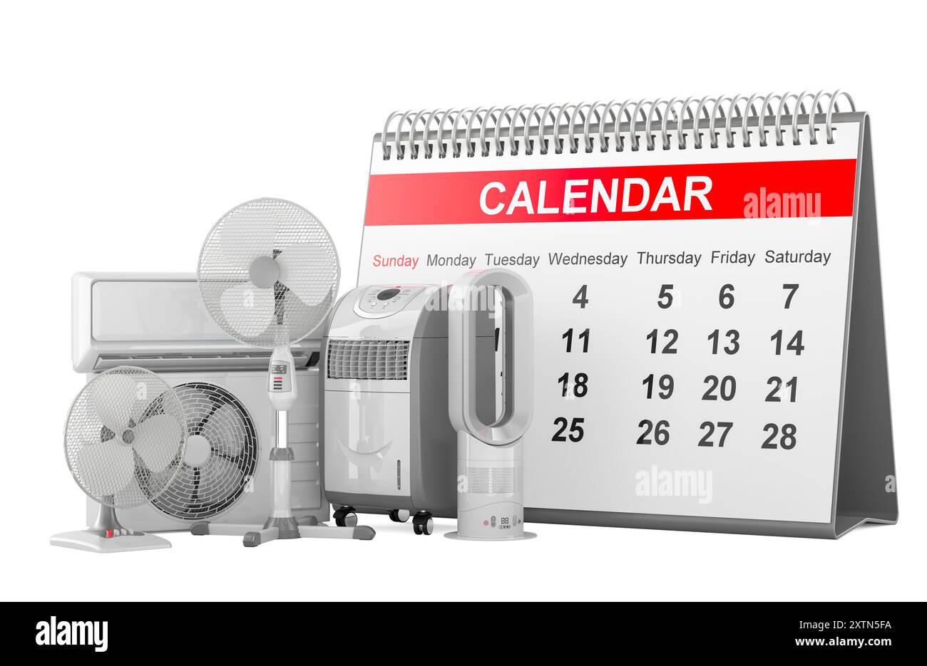 Cooling system and climate control equipment with desk calendar, 3D ...