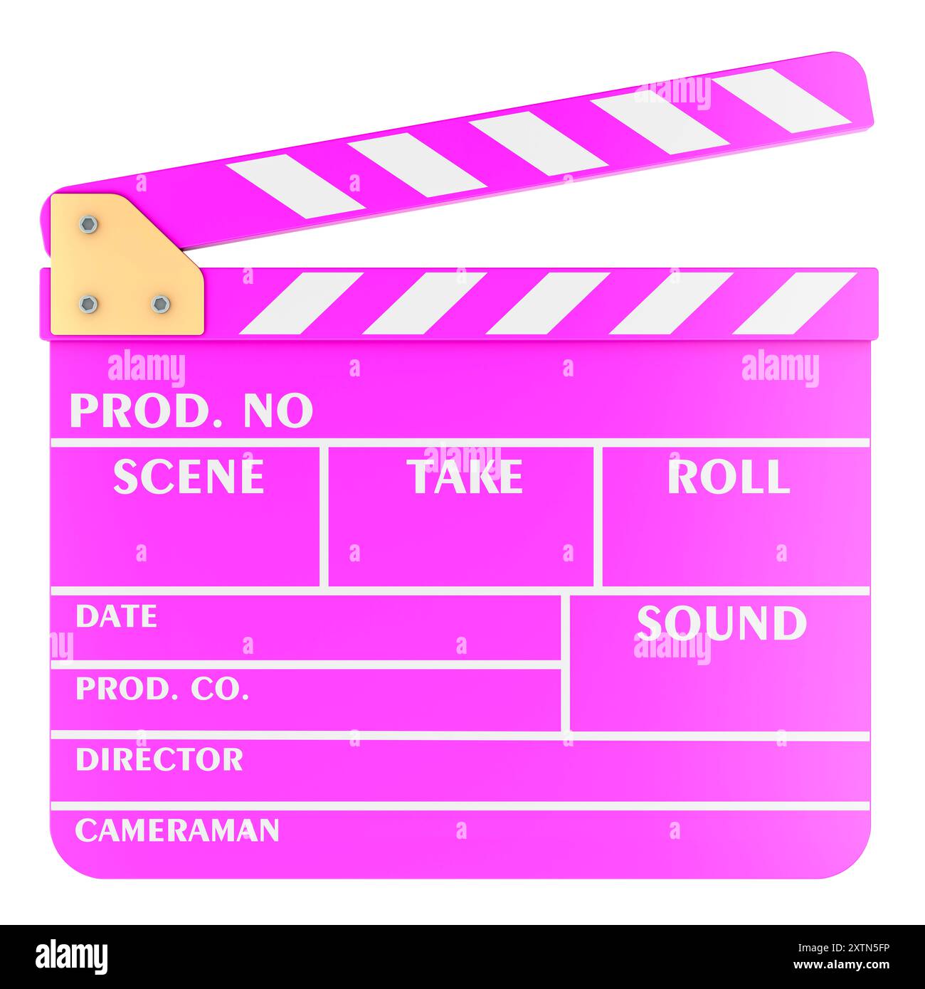 Pink Clapperboard, 3D rendering isolated on white background Stock ...