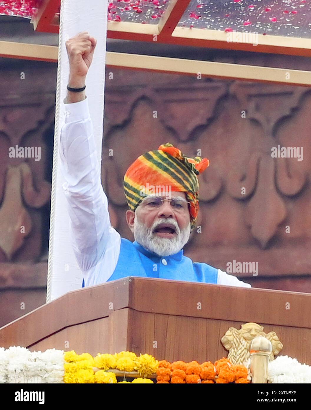 NEW DELHI, INDIA - AUGUST 15: Prime Minister Narendra Modi addresses ...