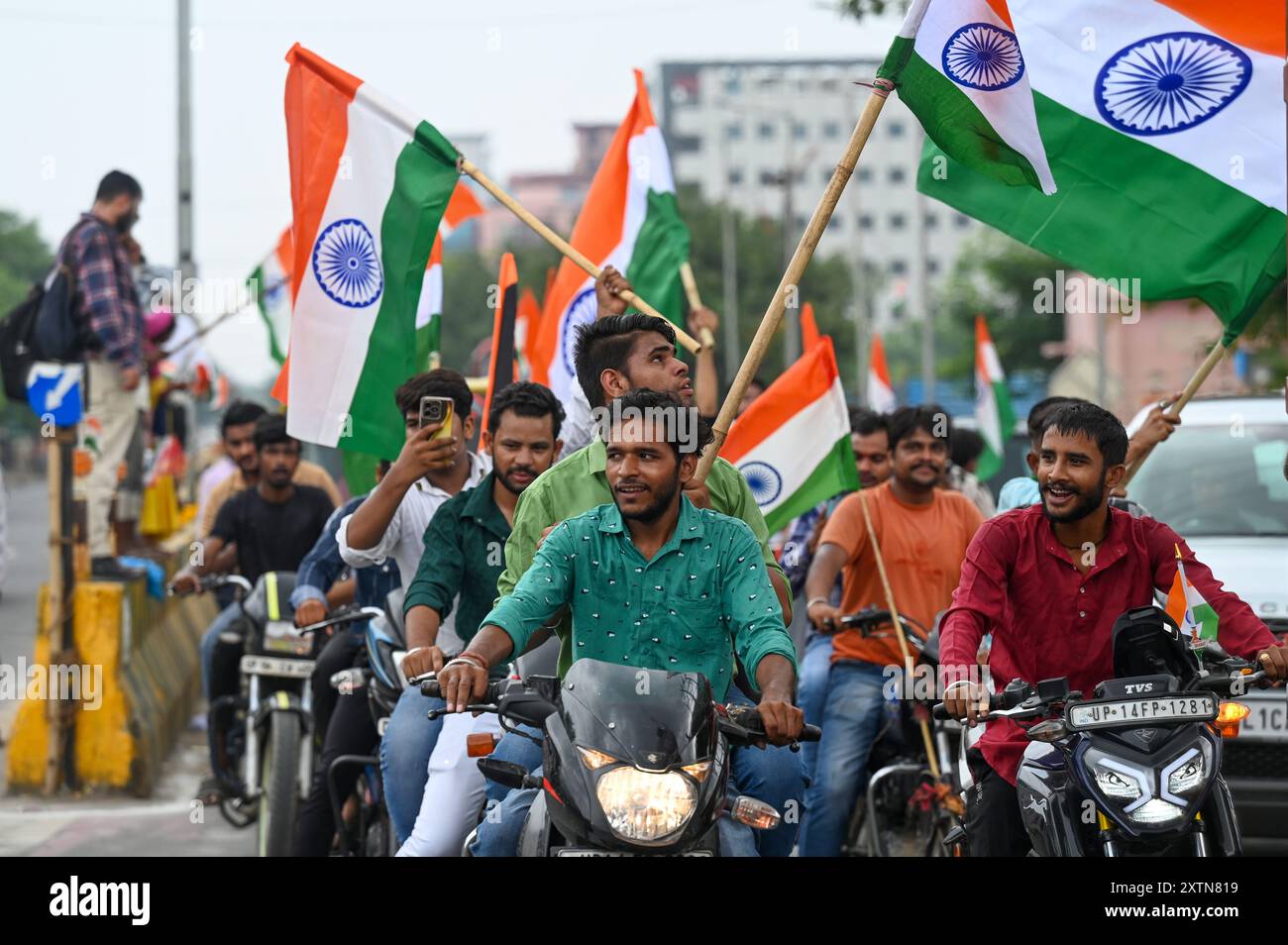 NOIDA, INDIA - AUGUST 15: People of the society participated in the ...