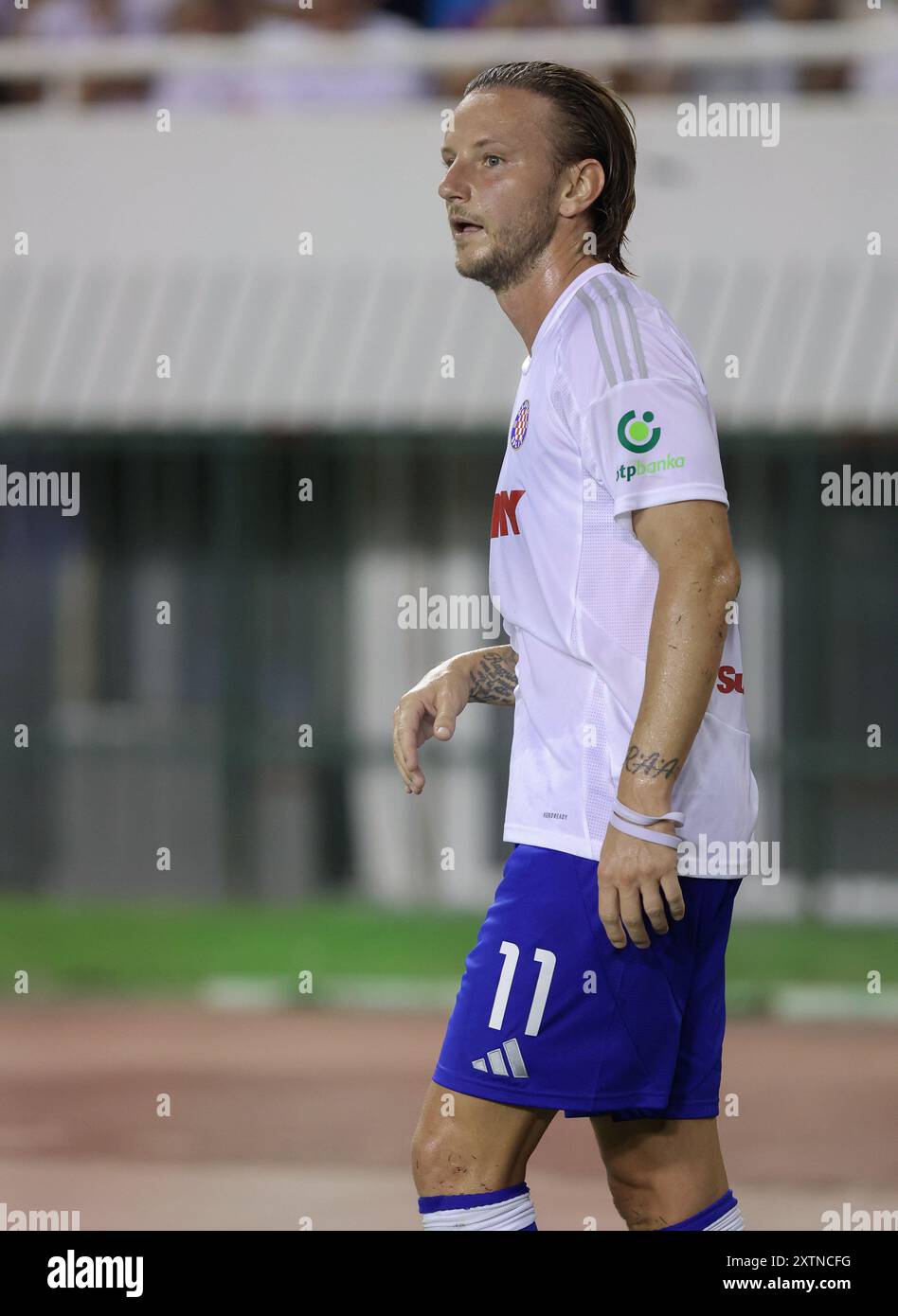 Split, Croatia. 15th Aug, 2024. Ivan Rakitic of Hajduk Split during the UEFA Conference League ...