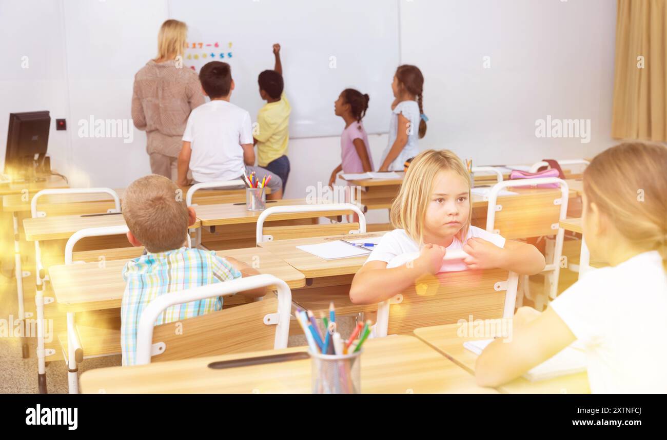 Kids pupils talking during recess between lessons Stock Photo - Alamy