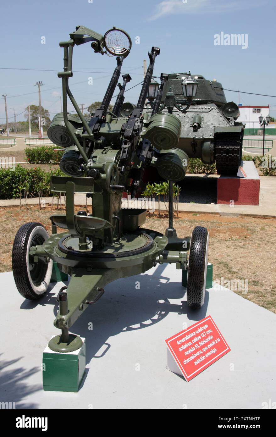 A Czechoslavakian 12.7mm Calibre Anti-Aircraft Gun at the Museo Giron ...
