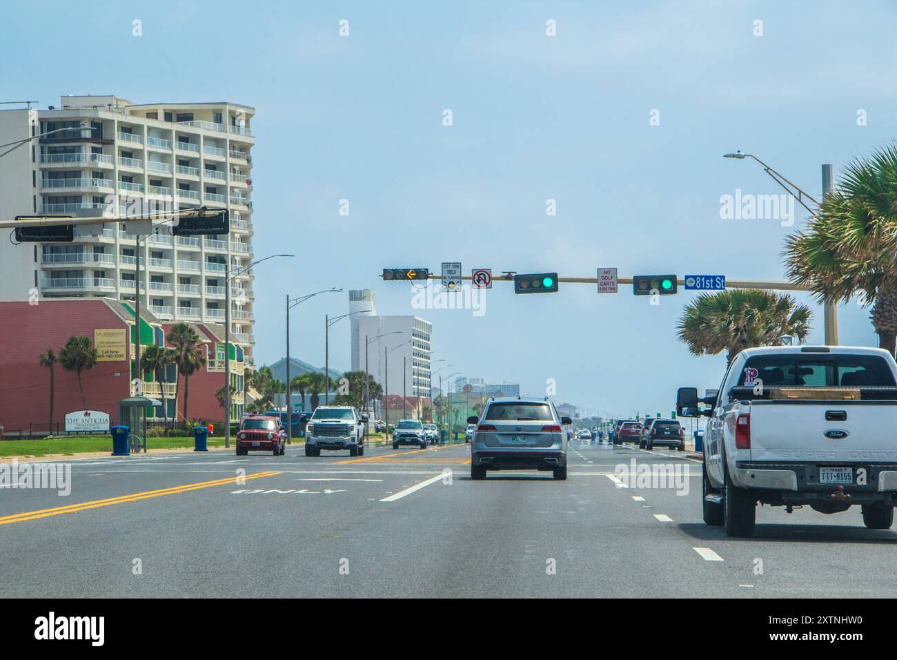 81st street intersection on Galveston Seawall Drive Stock Photo - Alamy