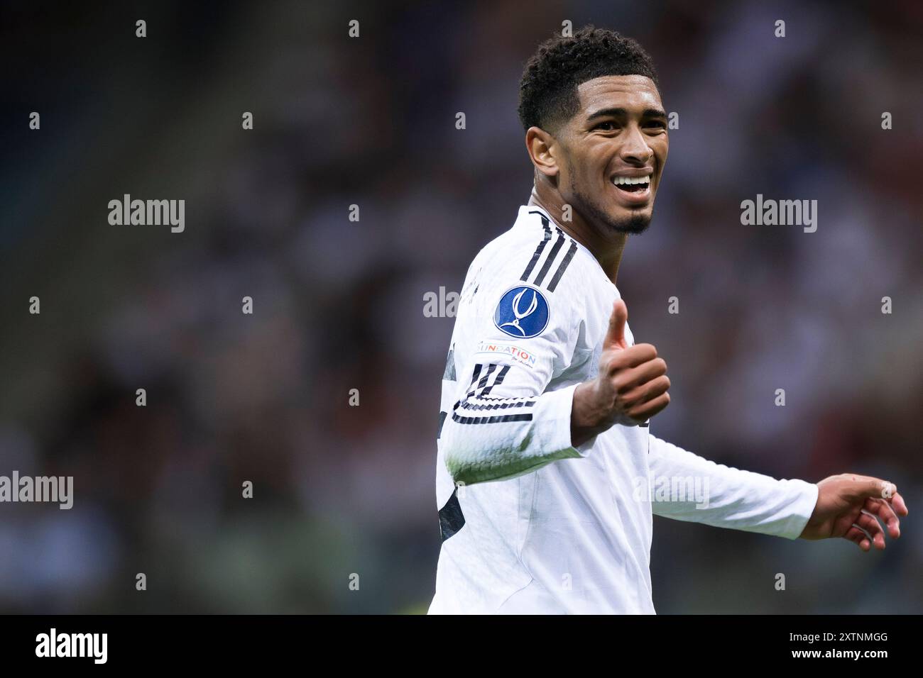 Warsaw, Poland. 14 August 2024. Jude Bellingham of Real Madrid CF ...