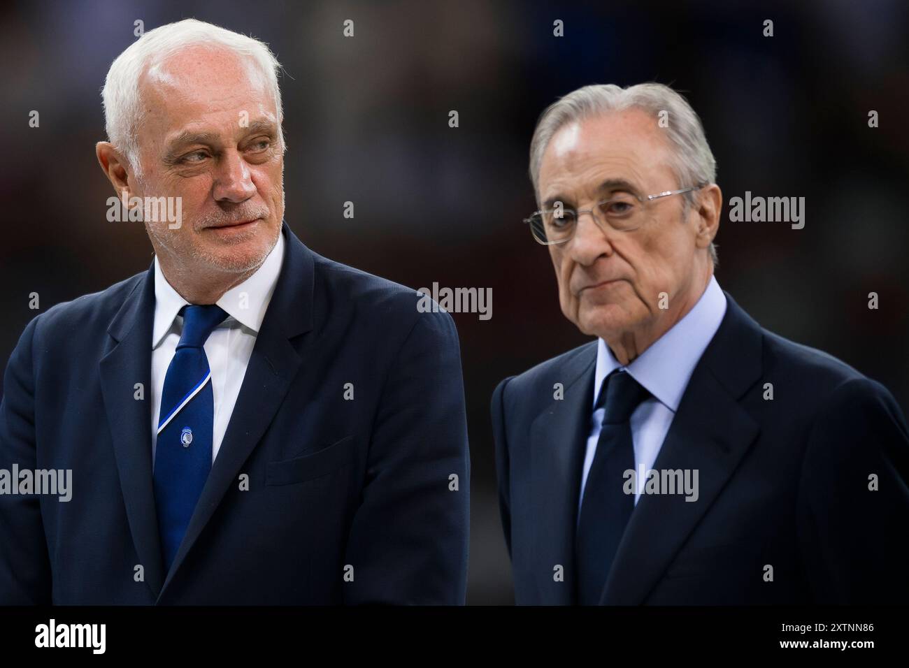 Warsaw, Poland. 14 August 2024. Antonio Percassi and Florentino Perez ...