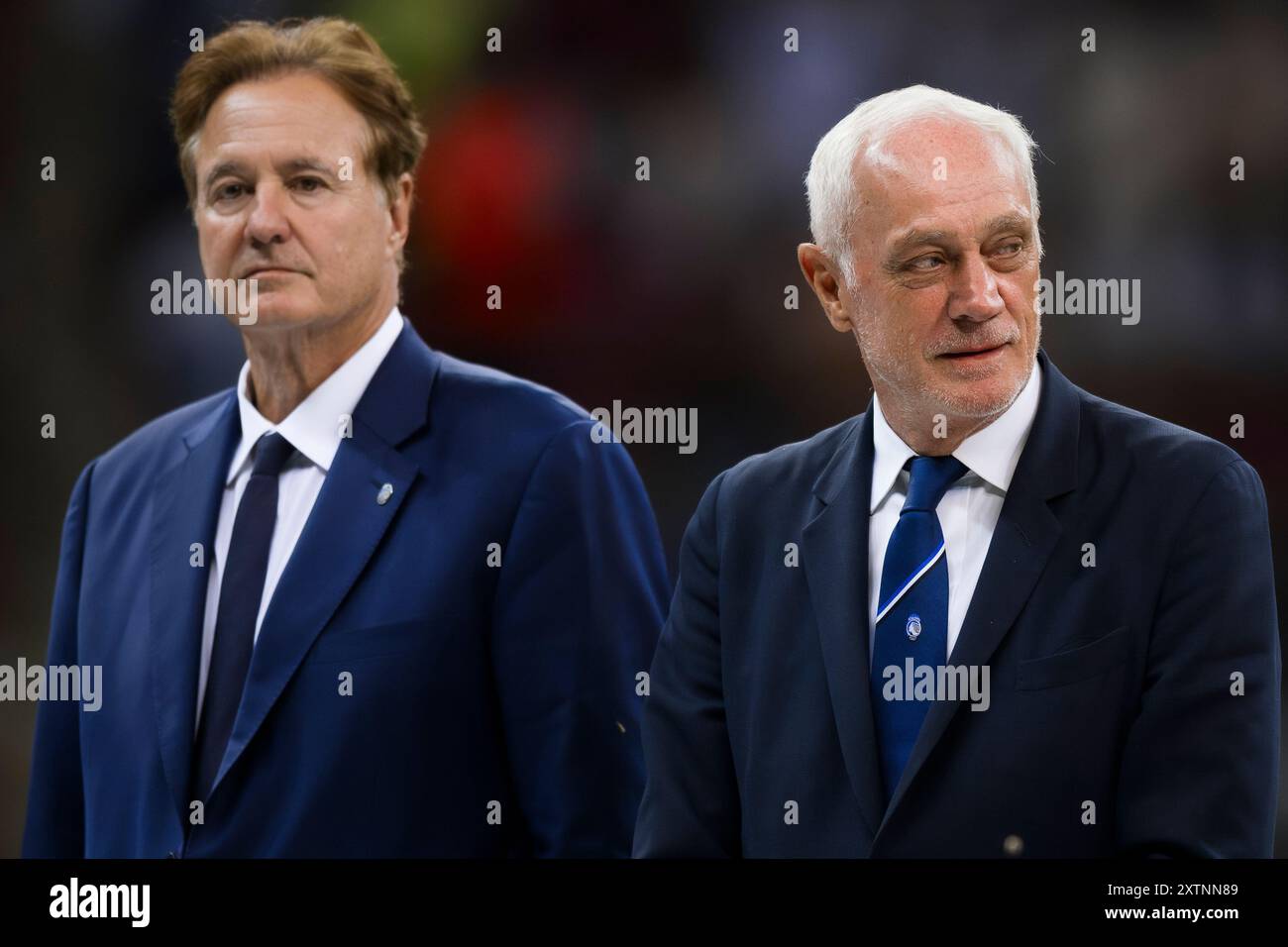 Warsaw, Poland. 14 August 2024. Antonio Percassi and Stephen Pagliuca ...