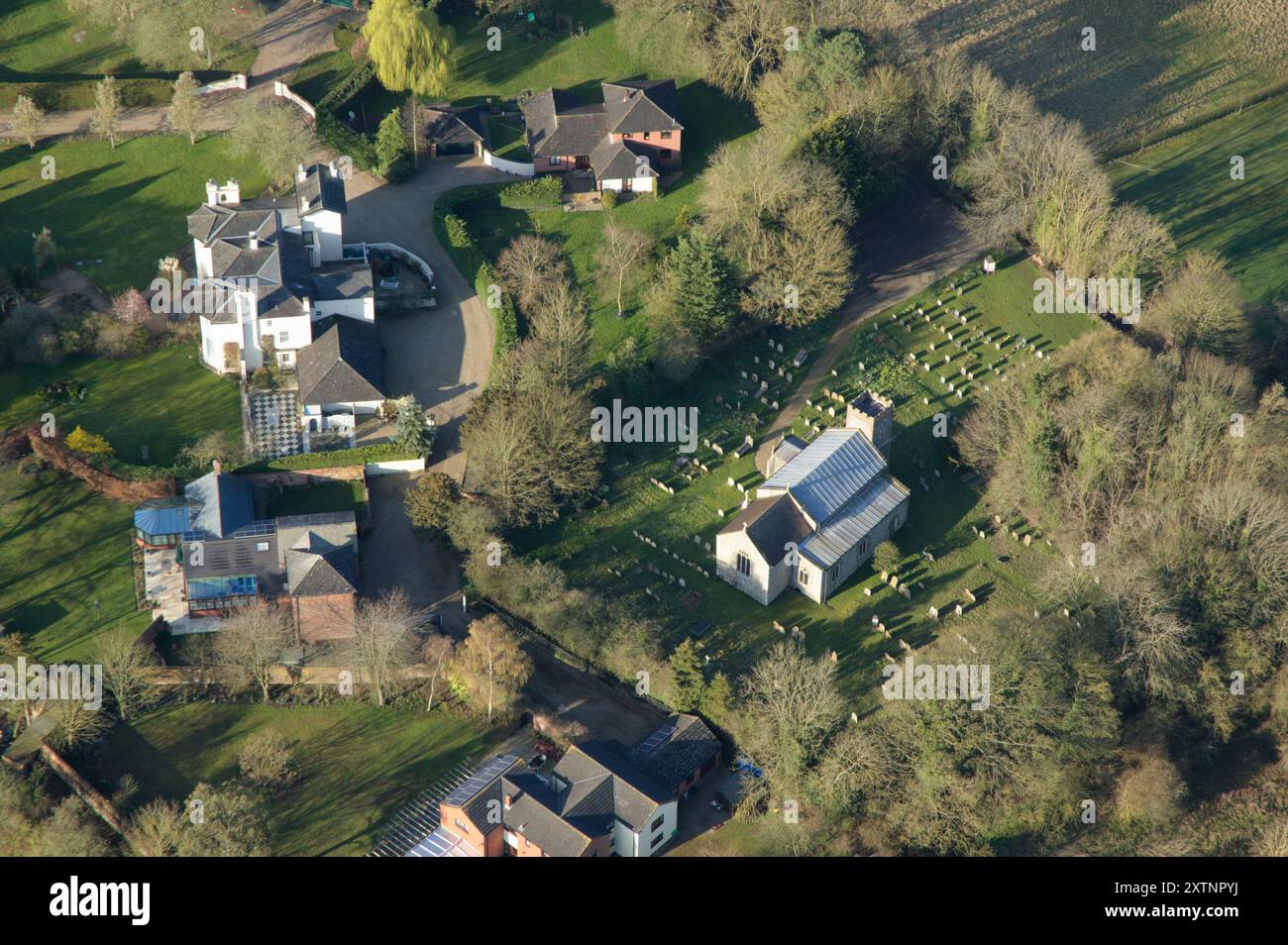 Hot air balloon passenger's view of St Michael and All Angels Church ...