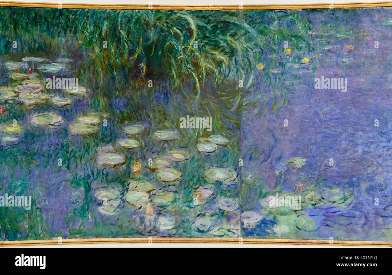 Detail, Water-lilies Nympheas series painted by Claude Monet (1840-1926), Musee de L'Orangerie ...