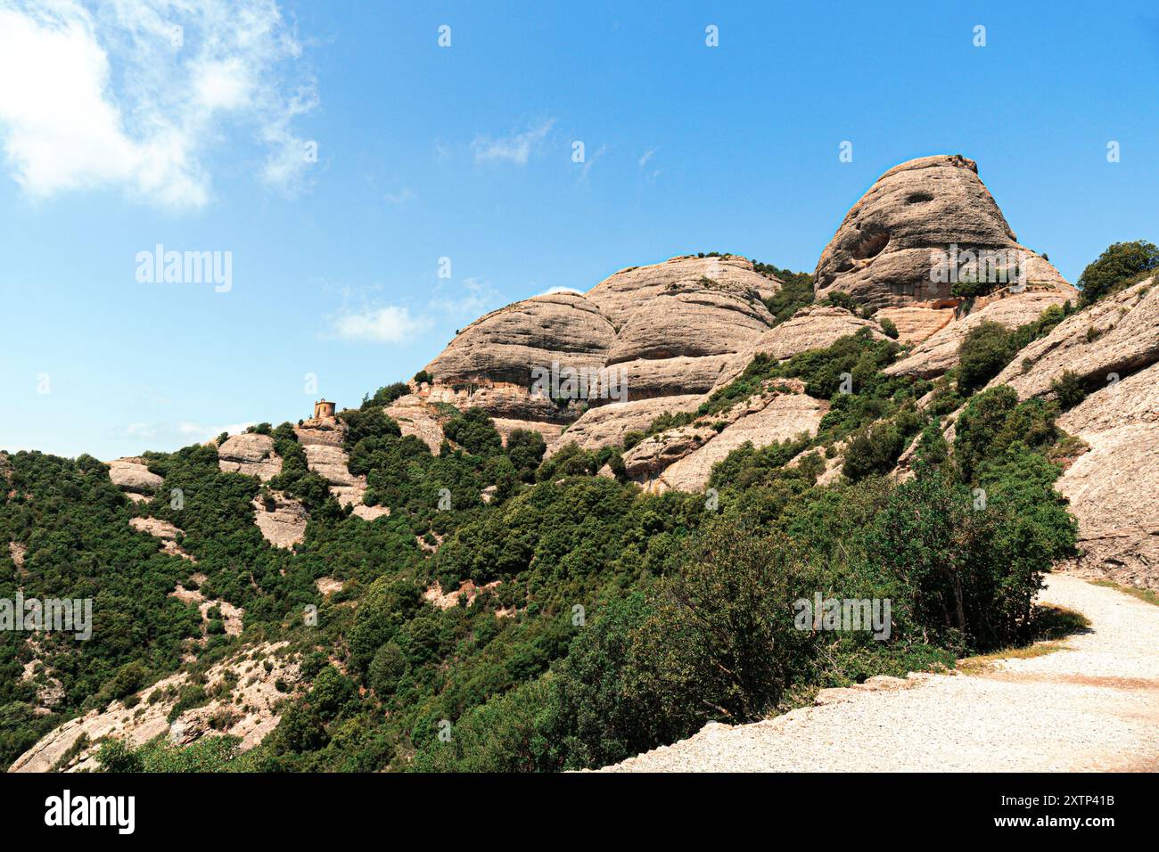 Rock formation of Montserrat mountains in Catalonia, Spain. Rocky hills ...