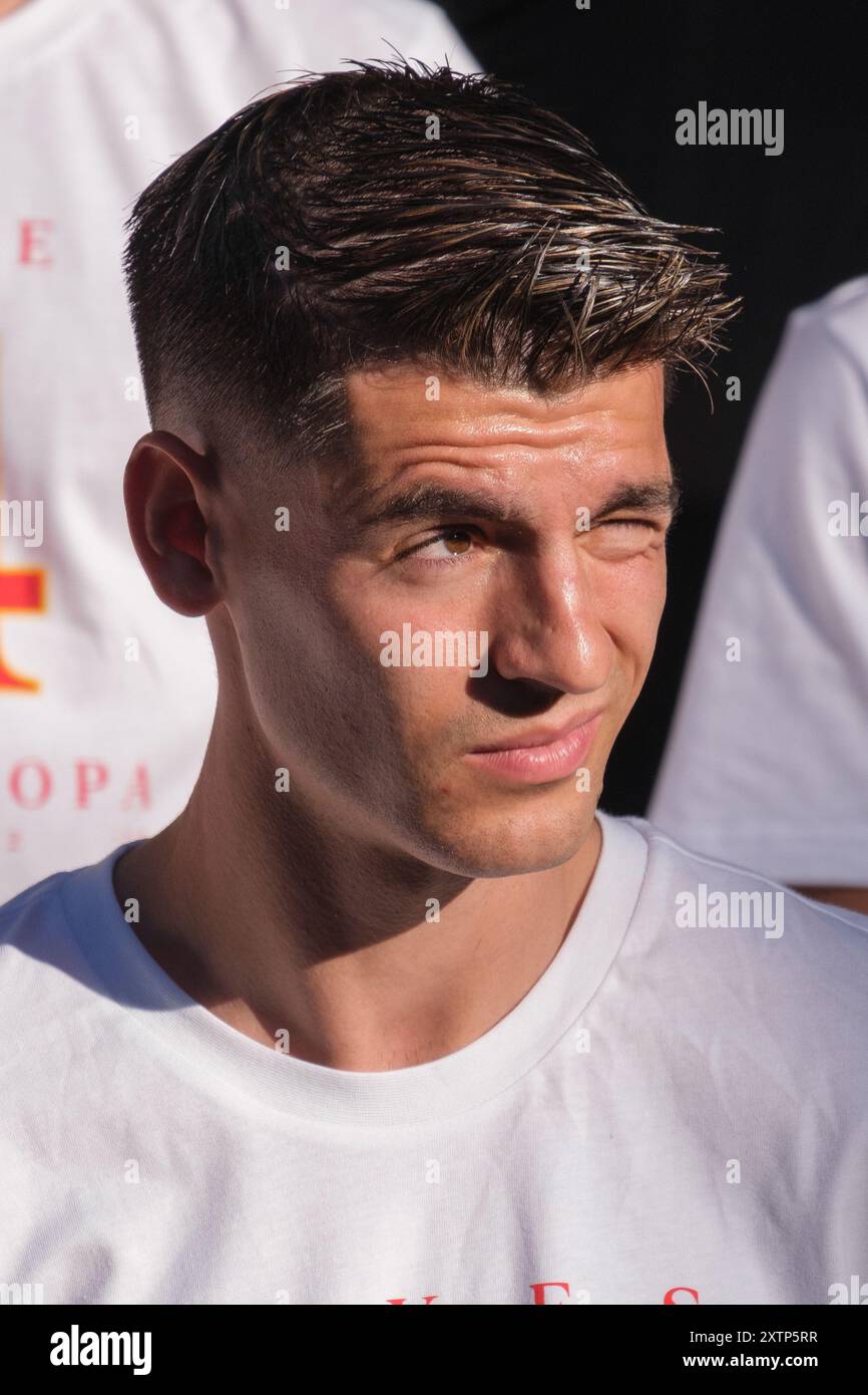 UEFA EURO 2024 celebration spain Featuring: Álvaro Morata Where: Madrid ...
