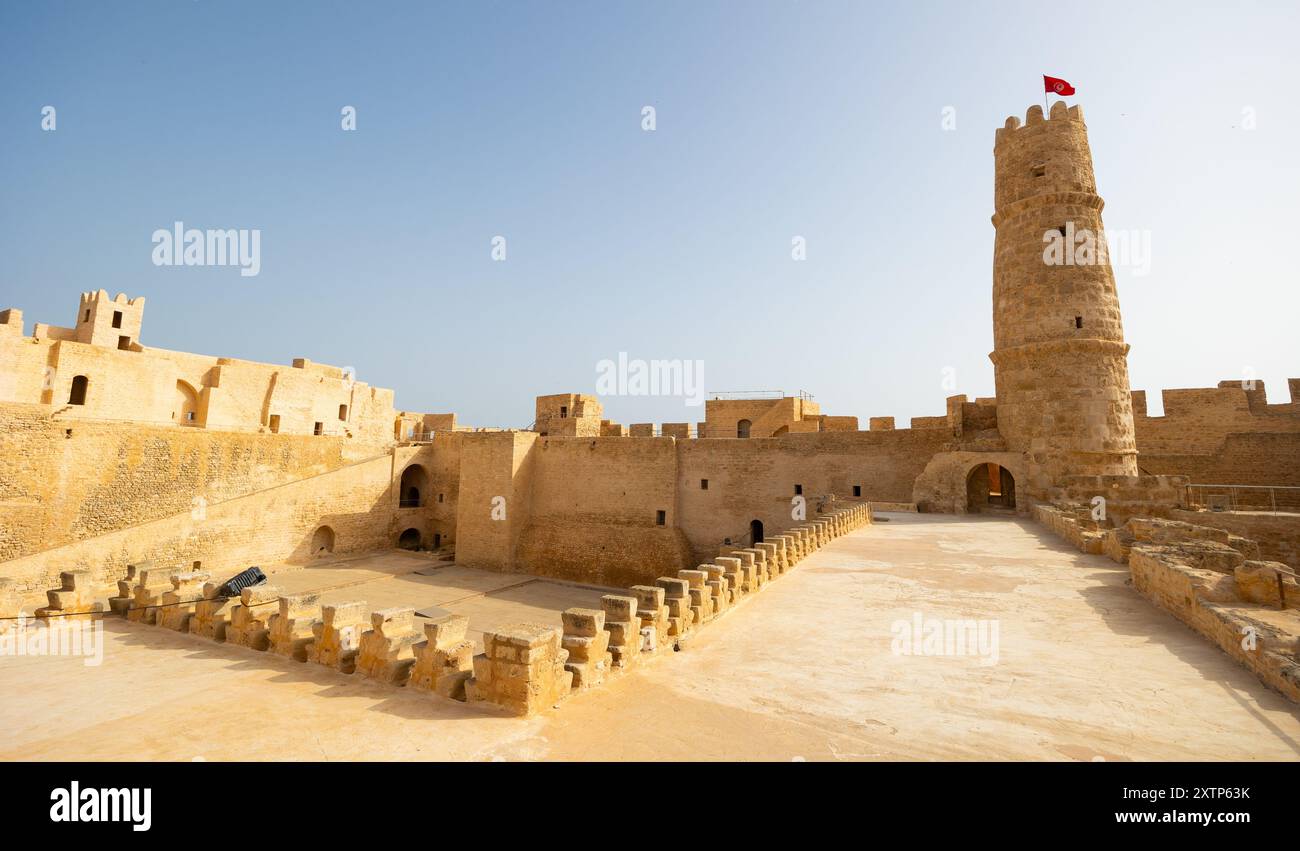 Architectural structures and watchtower of fortified Ribat of Monastir ...